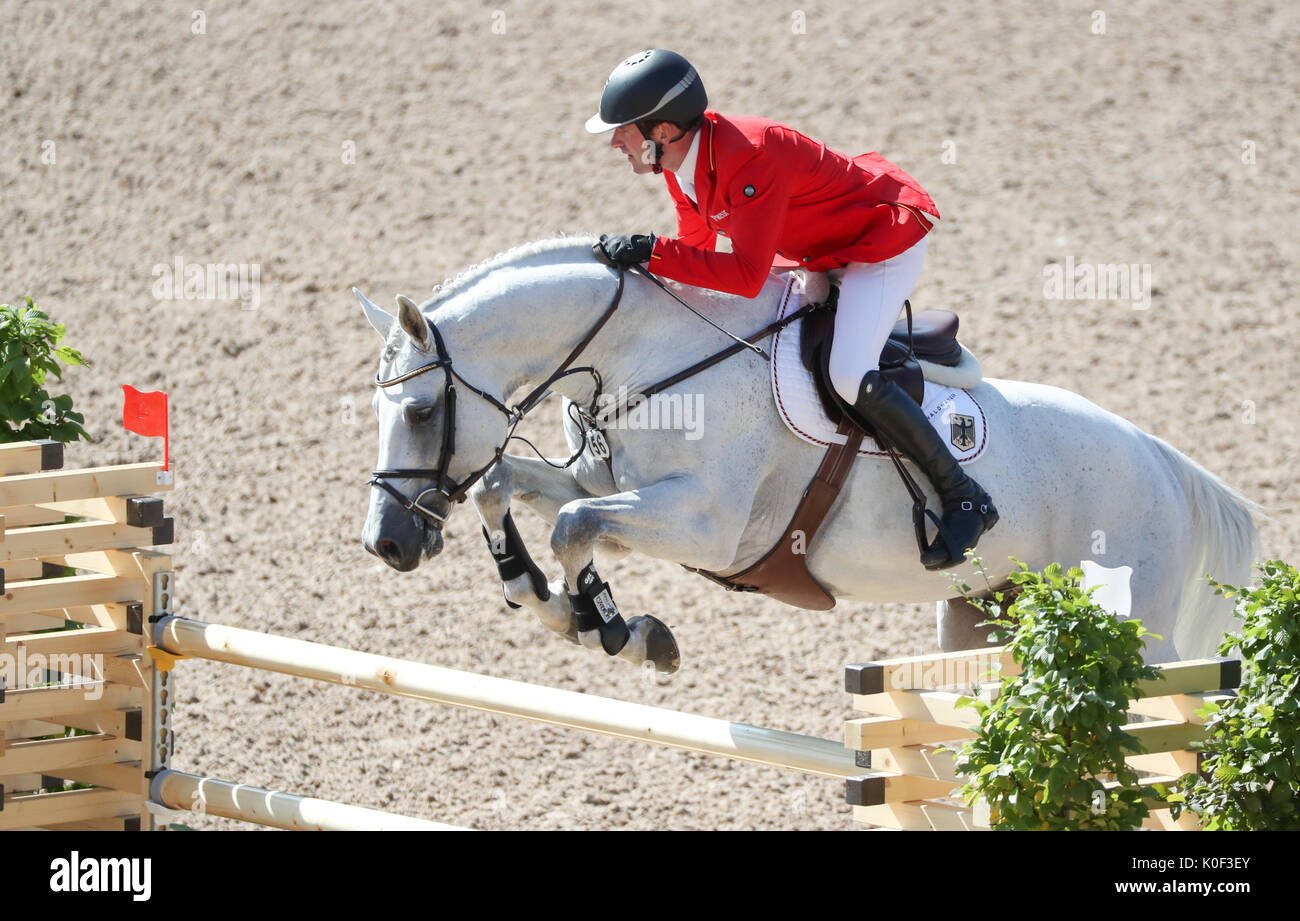 Gothenburg, Sweden. 23rd Aug, 2017. German show jumper Philipp ...