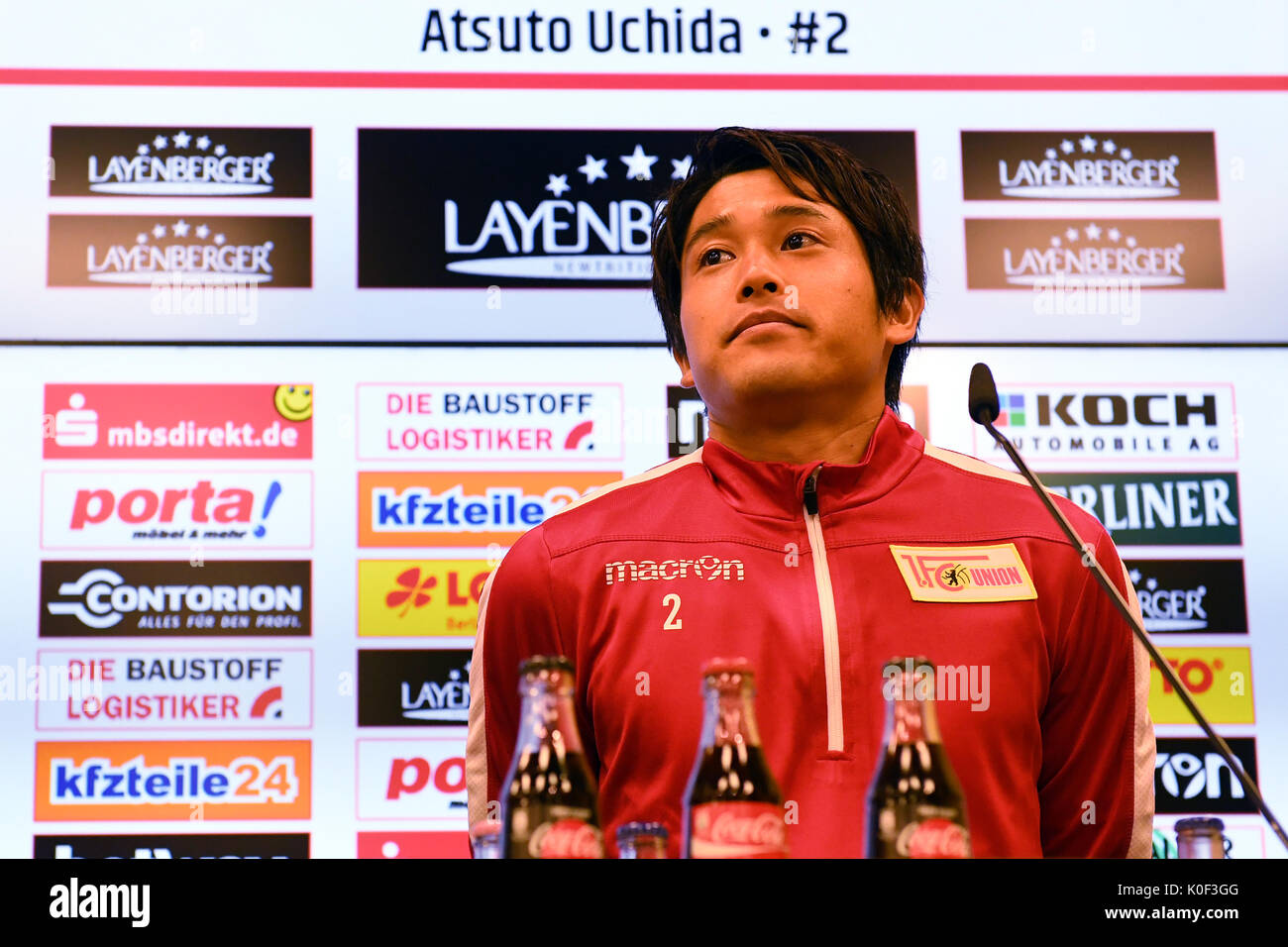 Japanese soccer player Atsuto Uchida being introduced as a new player ...