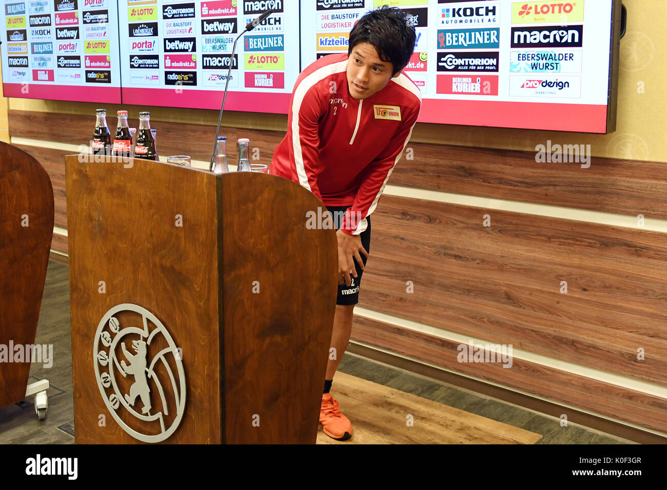 Japanese soccer player Atsuto Uchida being introduced as a new player ...