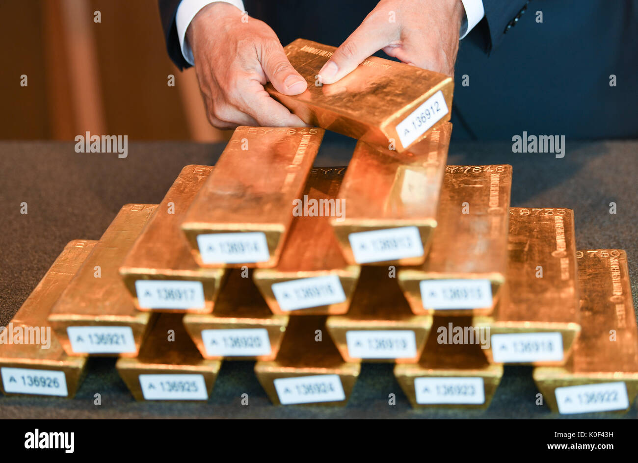 The German Bundesbank (Central Bank) presenting gold bars in its ...
