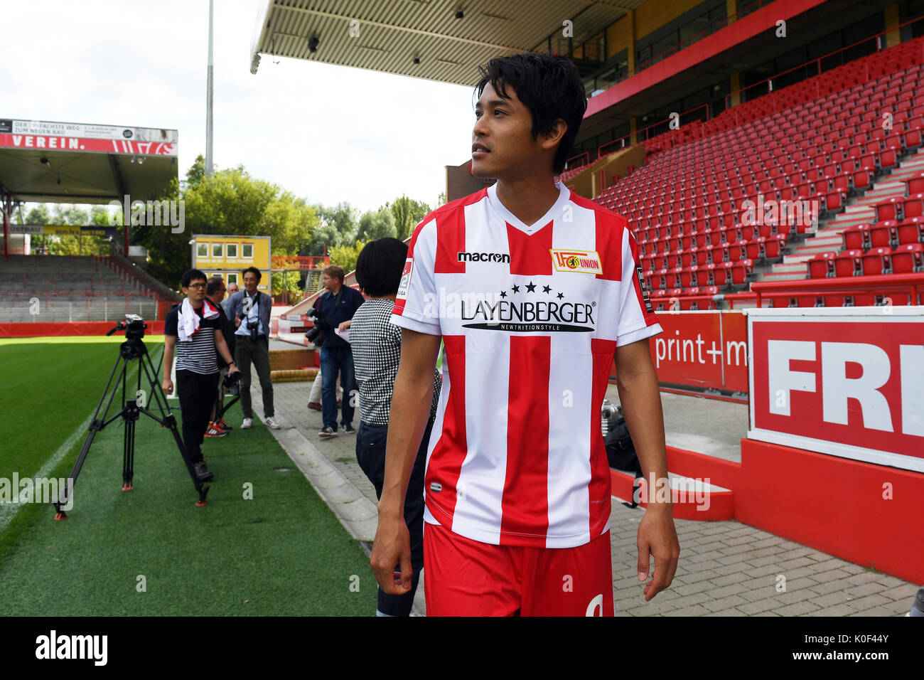 Japanese soccer player Atsuto Uchida being introduced as a new player ...
