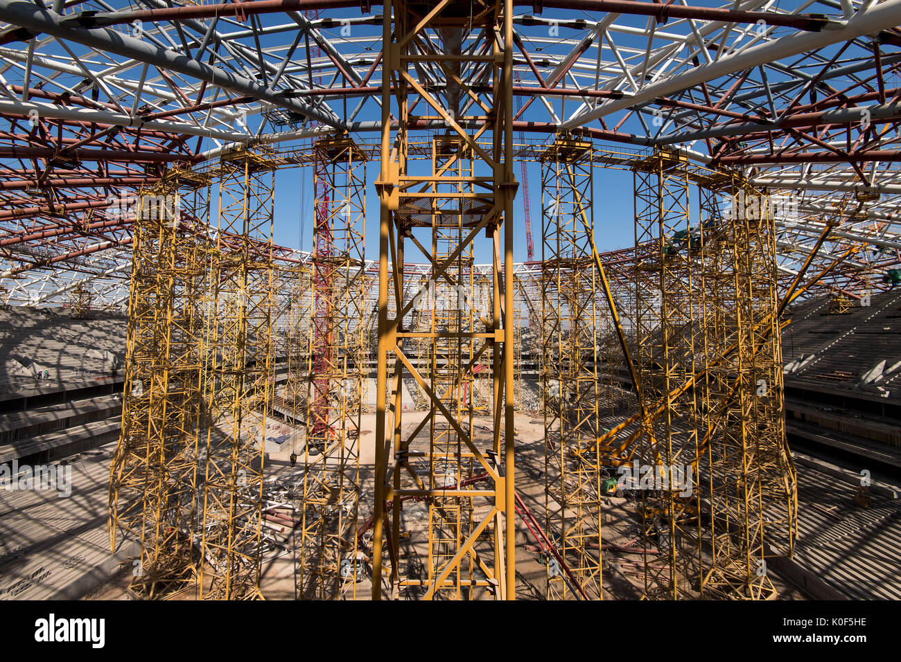 Samara, Russia. 23rd Aug, 2017. Supports for the construction of the ...