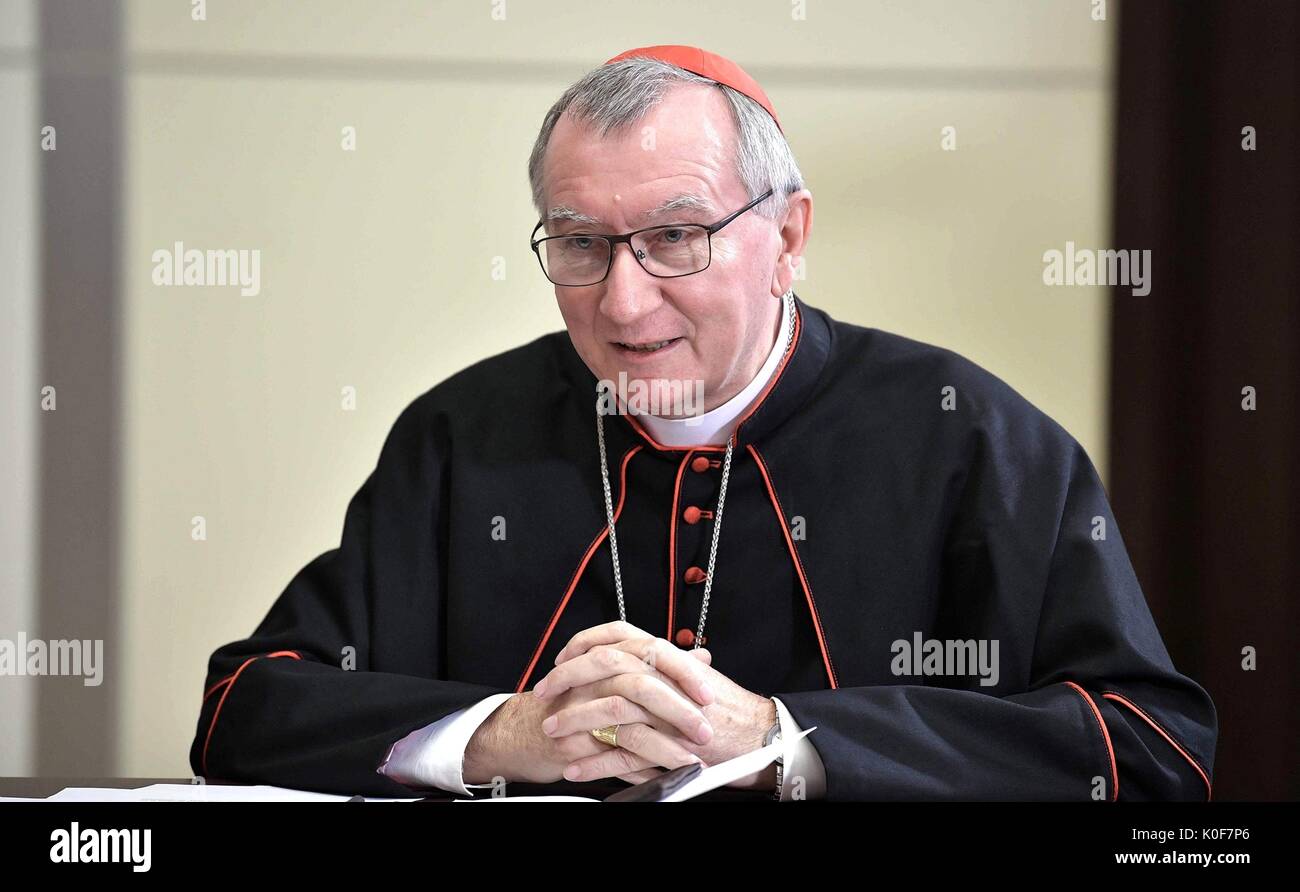 Vatican Secretary of State Cardinal Pietro Parolin during a bilateral ...