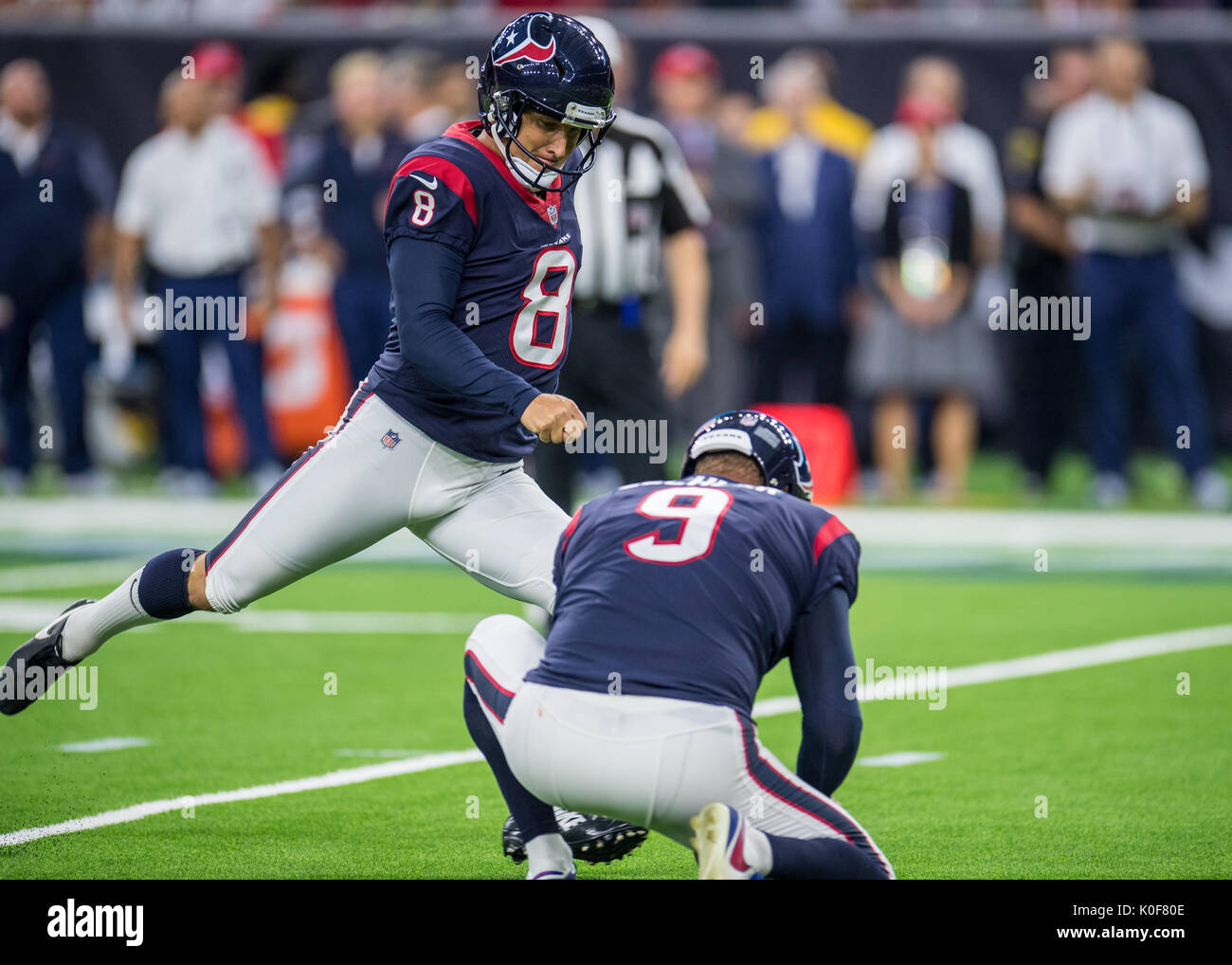 August 19, 2017: Houston Texans kicker Nick Novak (8) kicks an extra ...