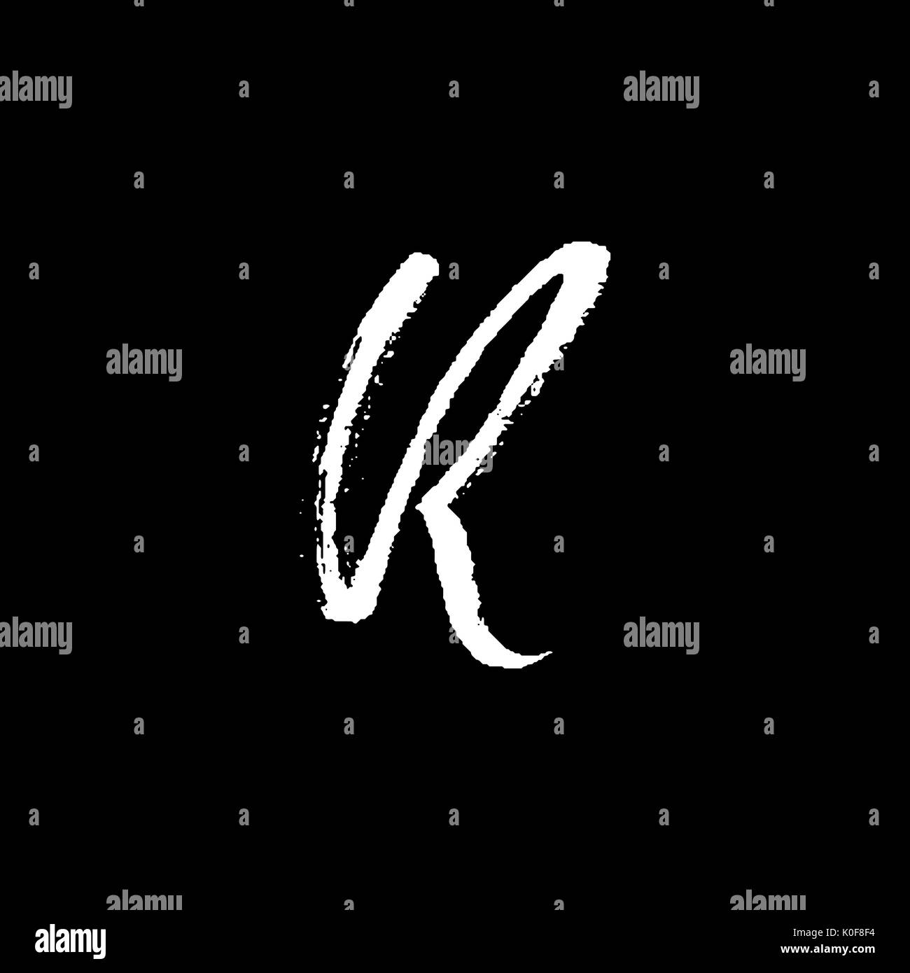 Letter R. Handwritten by dry brush. Rough strokes font. Vector ...