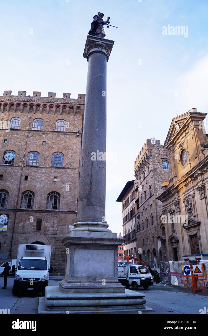 Column of justice, Piazza di Santa Trinita, Florence, Italy Stock Photo ...