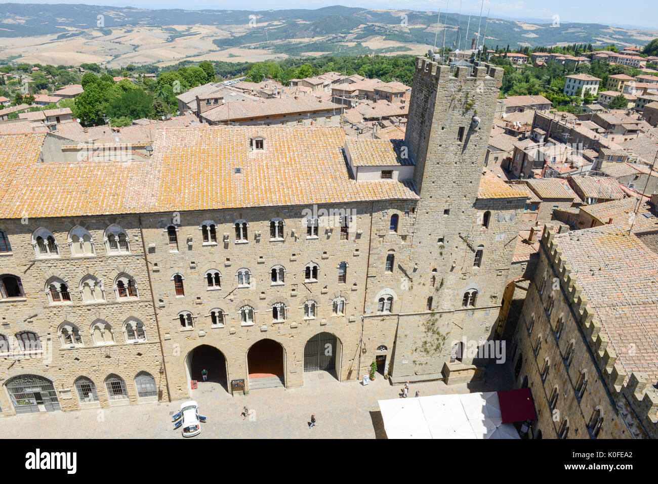 Volterra, Italy - 6 July 2017: the old town of Volterra on Tuscany ...