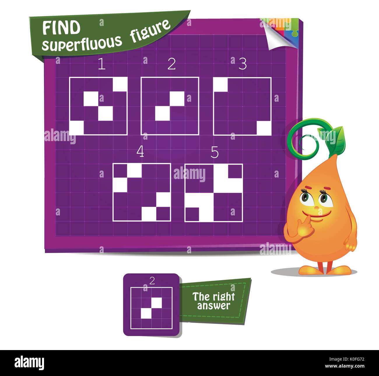 Visual Game for children and adults. Task: Find superfluous figure ...