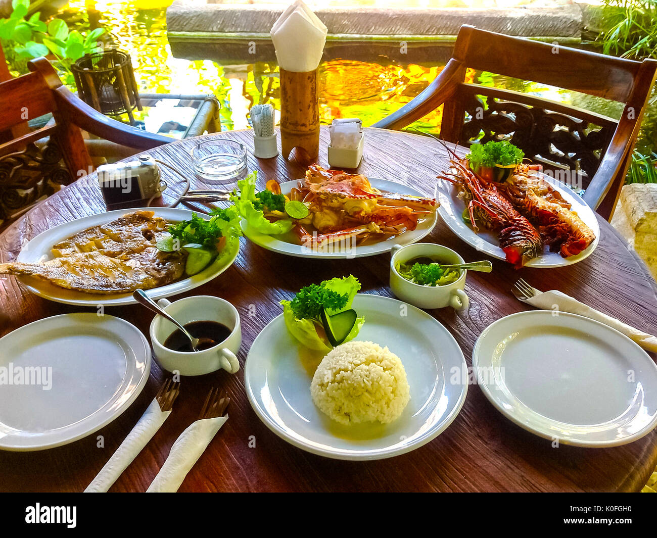 The dinner at Balinese Jimbaran beach, which famous for it's perfect ...