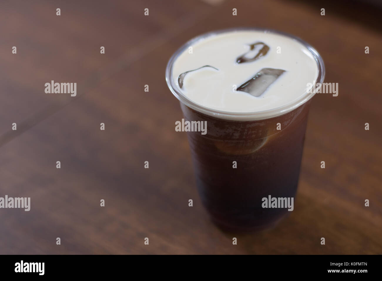 Sparkling Nitro Cold Brew Coffee in plastic take away cup ready to ...