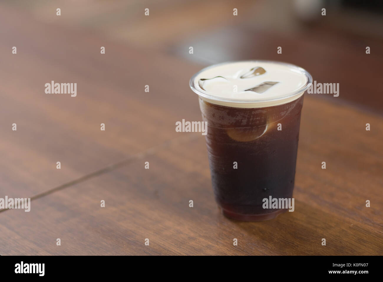 Sparkling Nitro Cold Brew Coffee in plastic take away cup ready to ...