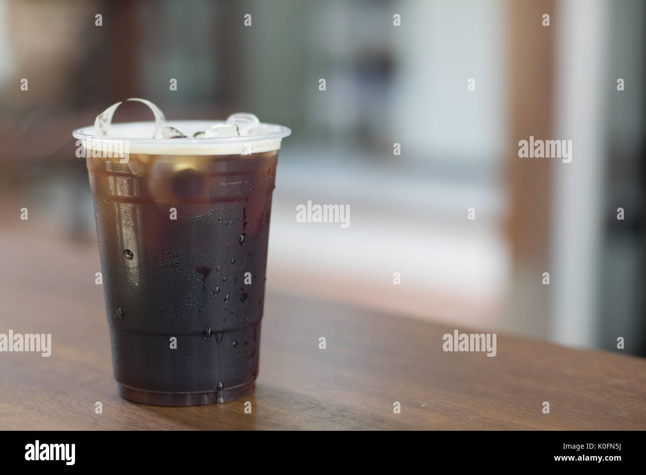 Sparkling Nitro Cold Brew Coffee in plastic take away cup ready to ...