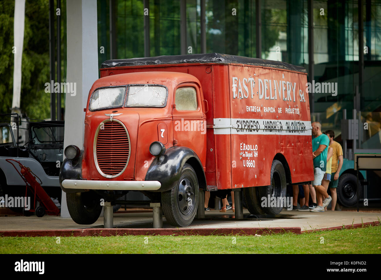 Cuban, Cuba, Capital, Havana Old delivery truck van with bullet holes ...