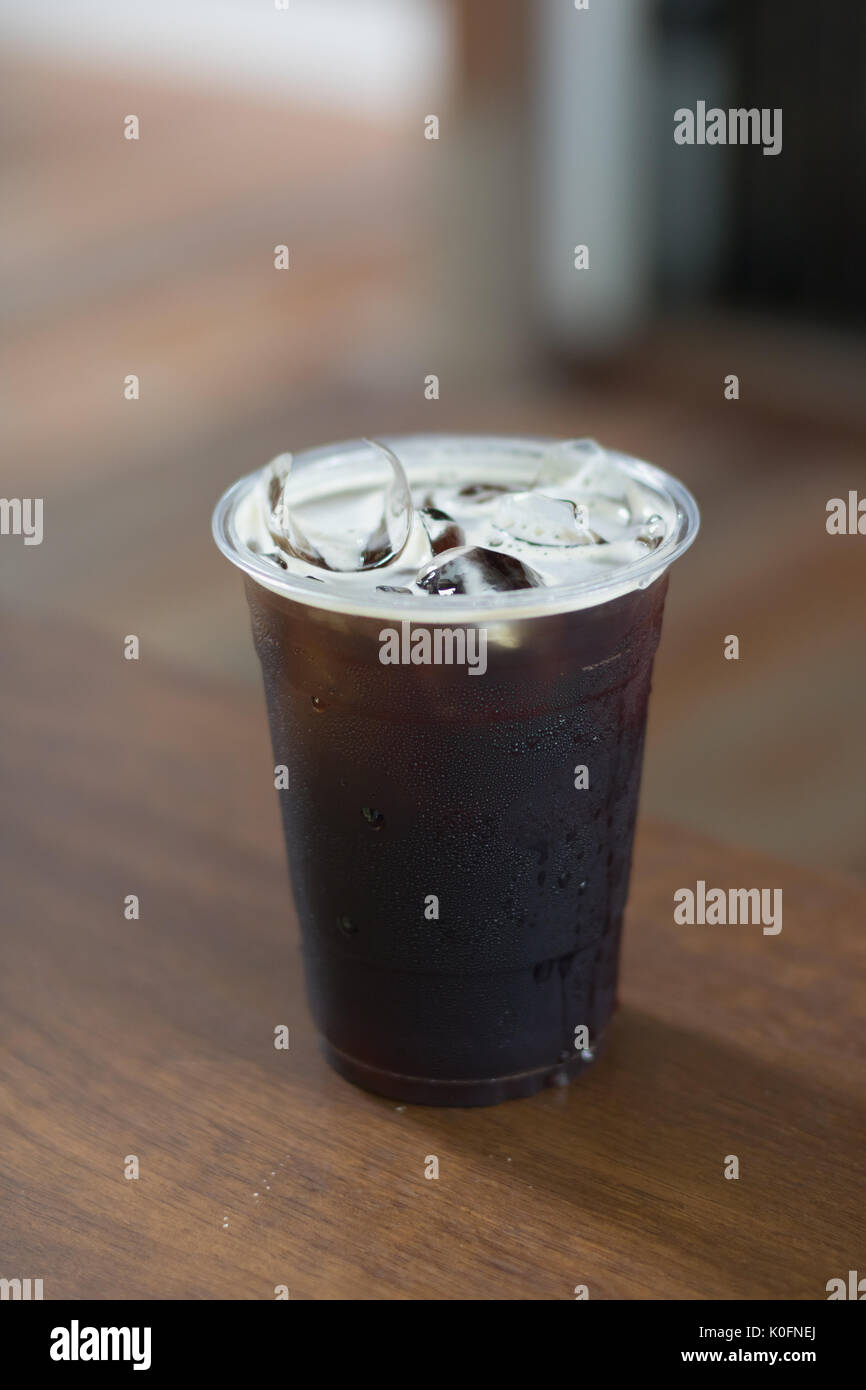 Sparkling Nitro Cold Brew Coffee in plastic take away cup ready to ...