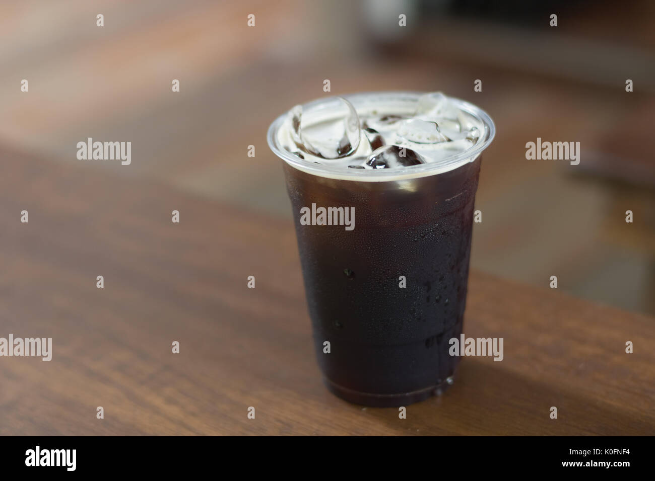 Sparkling Nitro Cold Brew Coffee in plastic take away cup ready to ...