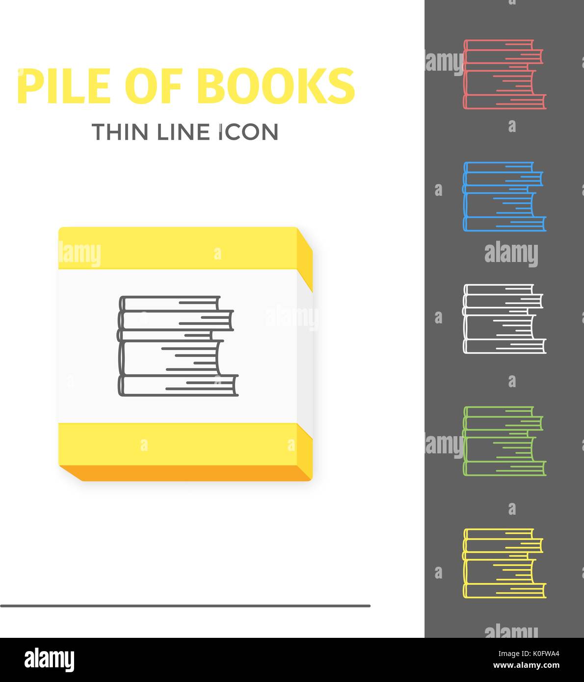 Thin lined book icon Stock Vector Image & Art - Alamy