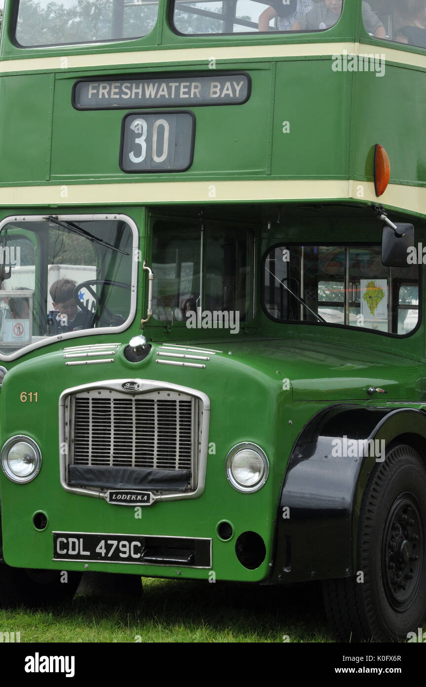 vintage collectors buses at a show on the isle of wight double decker ...