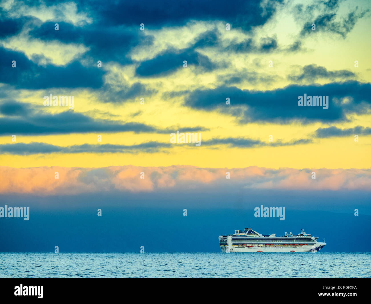 Cruise ship off Maui Hawaii Stock Photo - Alamy