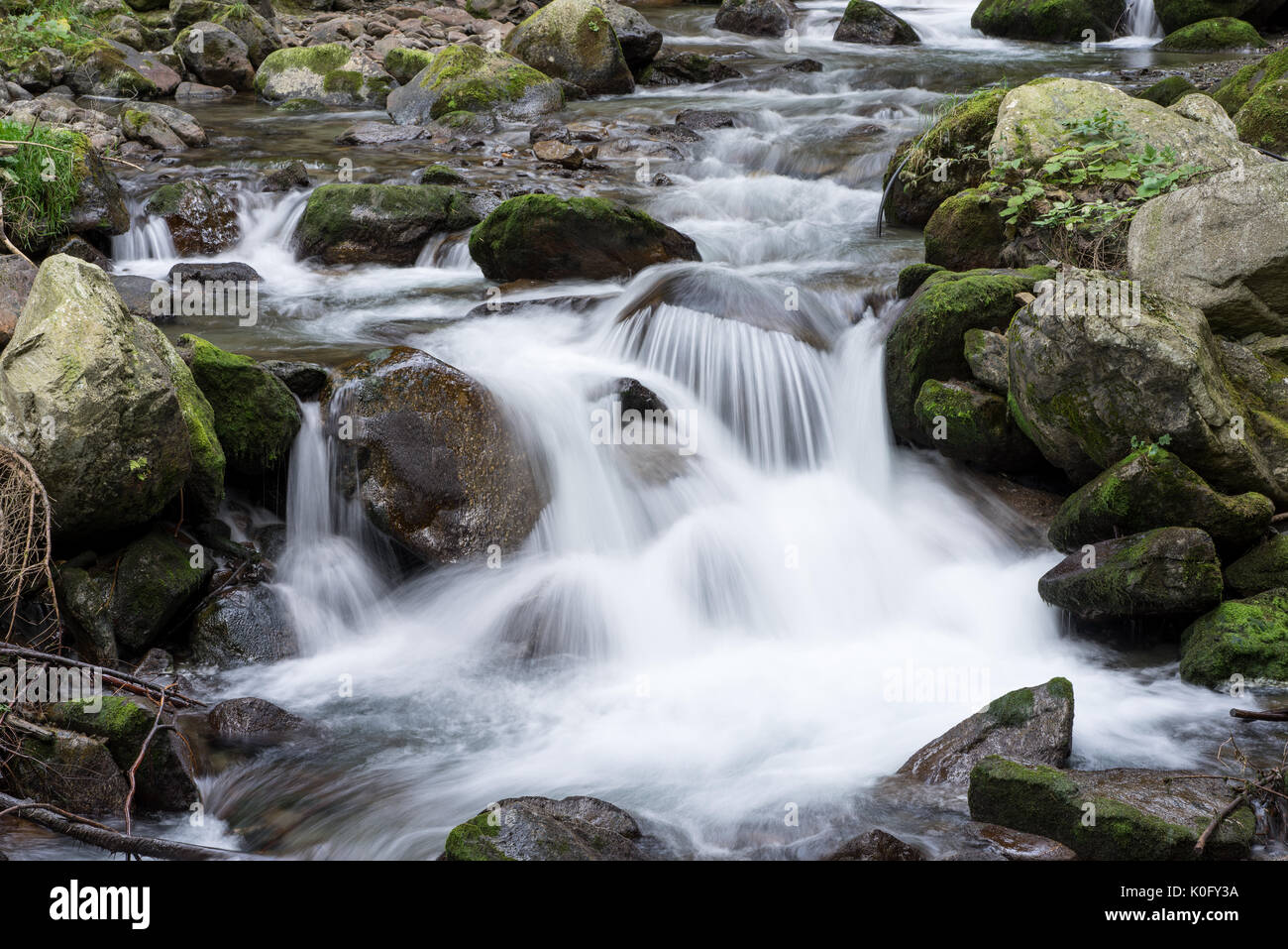Ötztal Valley mountain river. Stuibenfall Waterfall. Österreich ...