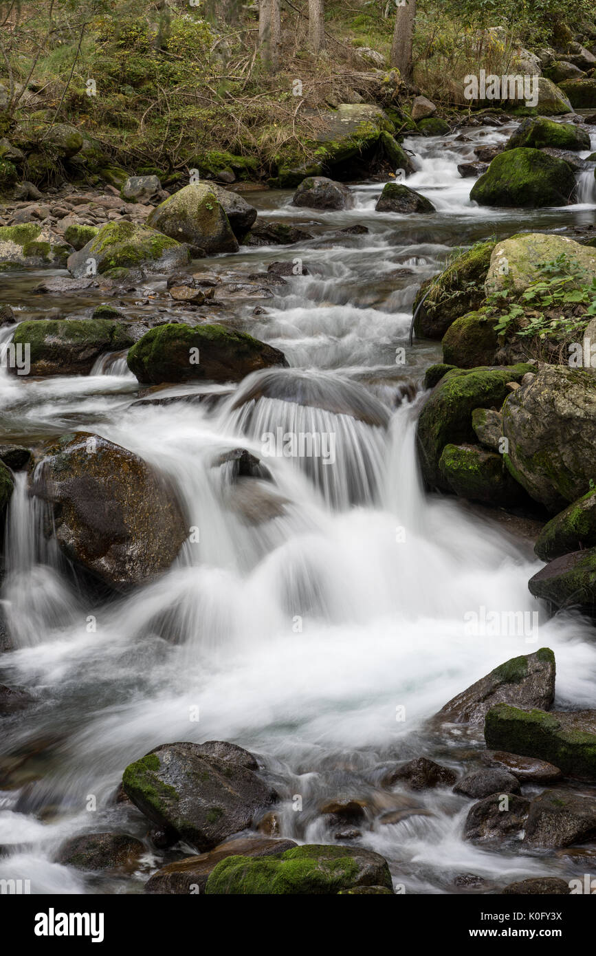 Ötztal Valley mountain river. Stuibenfall Waterfall. Österreich ...