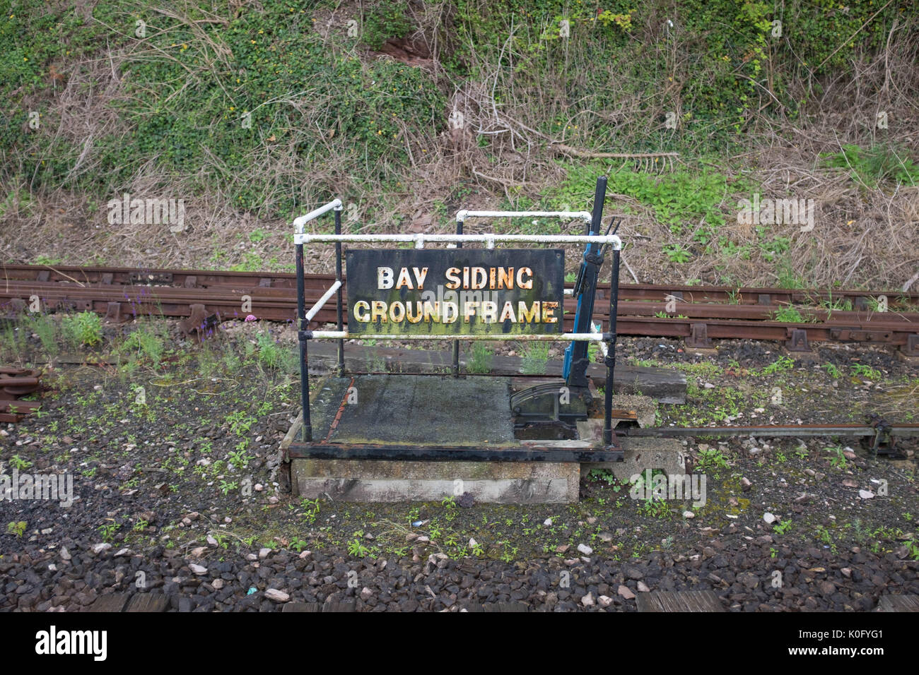 Bay siding ground frame Stock Photo - Alamy