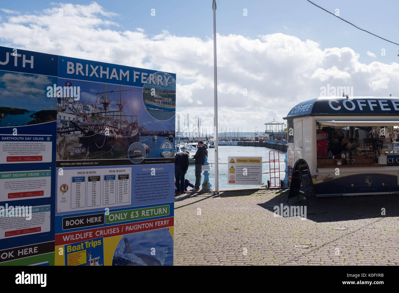 Sign for Brixham Ferry in Torquay Harbour Stock Photo - Alamy