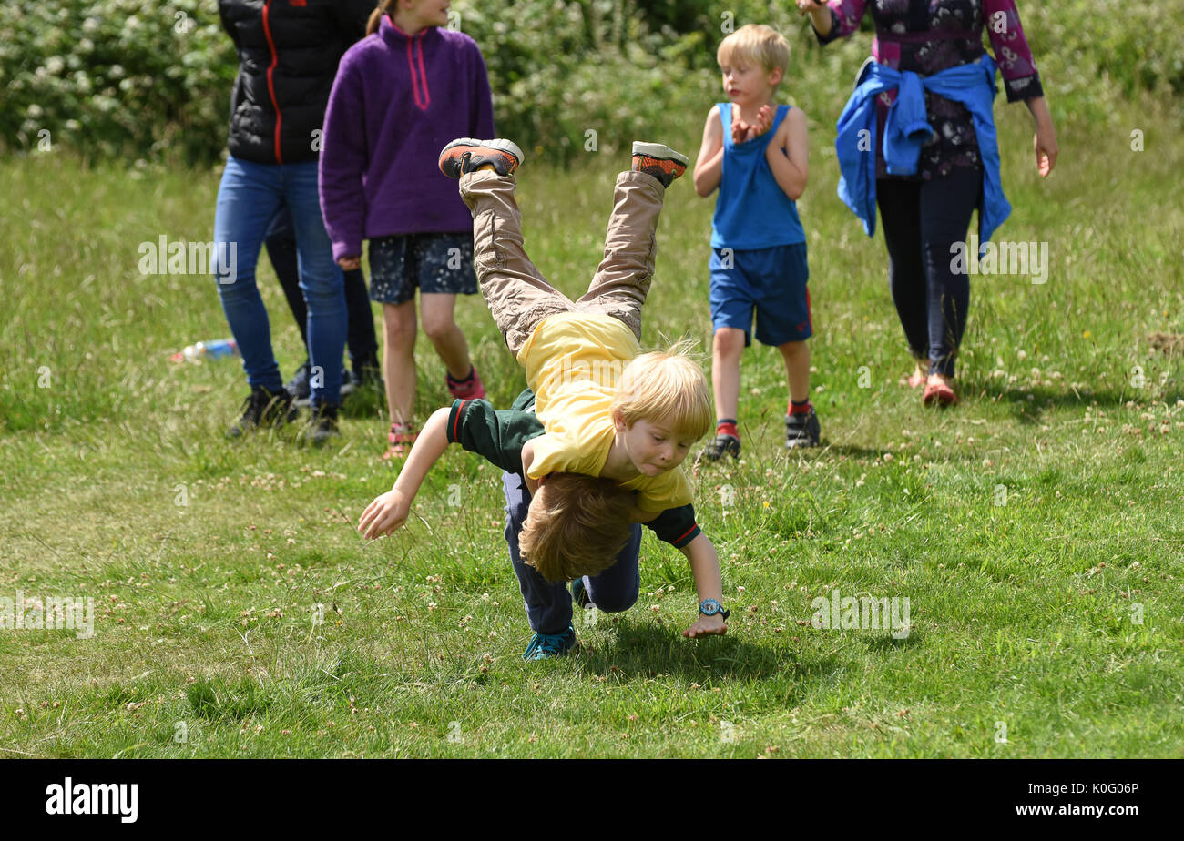 Children playing community games Lodge Field community picnic 2017 ...