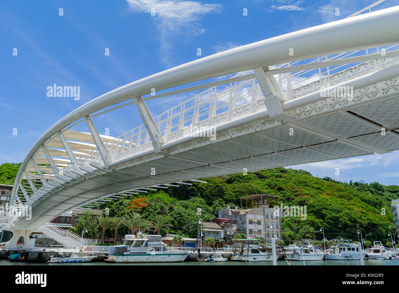 Bridge with blue sky at Si Zih Wan, Kaohsiung, Taiwan Stock Photo - Alamy