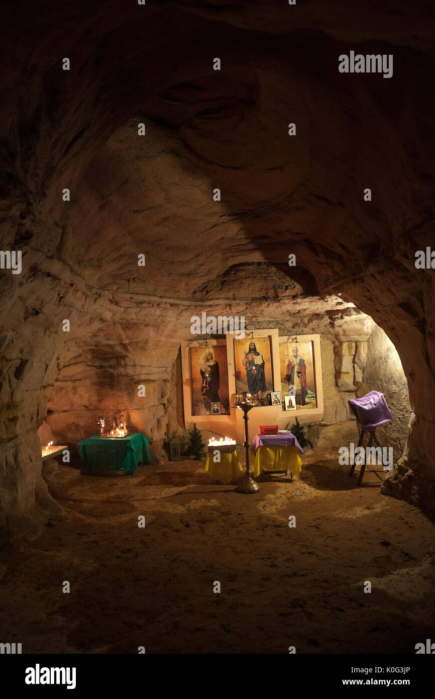 SABLINO, RUSSIA-CIRCA JUN, 2017: Underground Chapel of Saint Nicholas ...