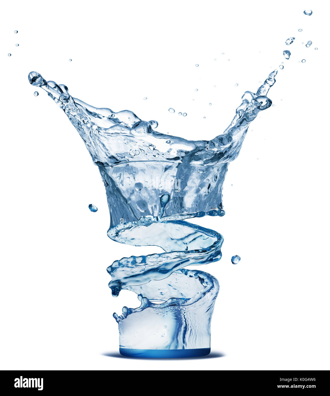 water splash in glass isolated on a white background Stock Photo - Alamy