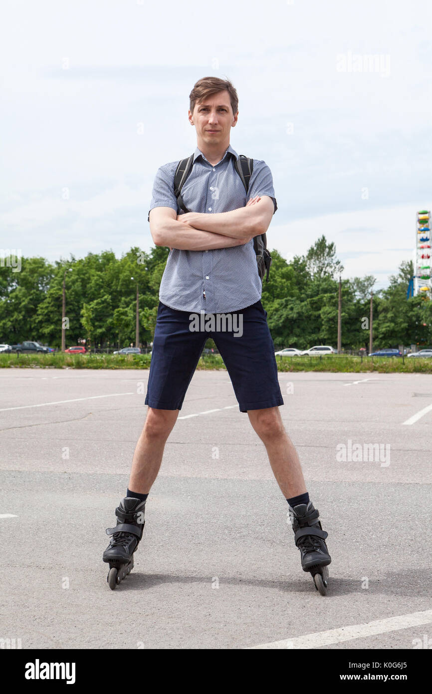 Young man rollerblading hi-res stock photography and images - Alamy