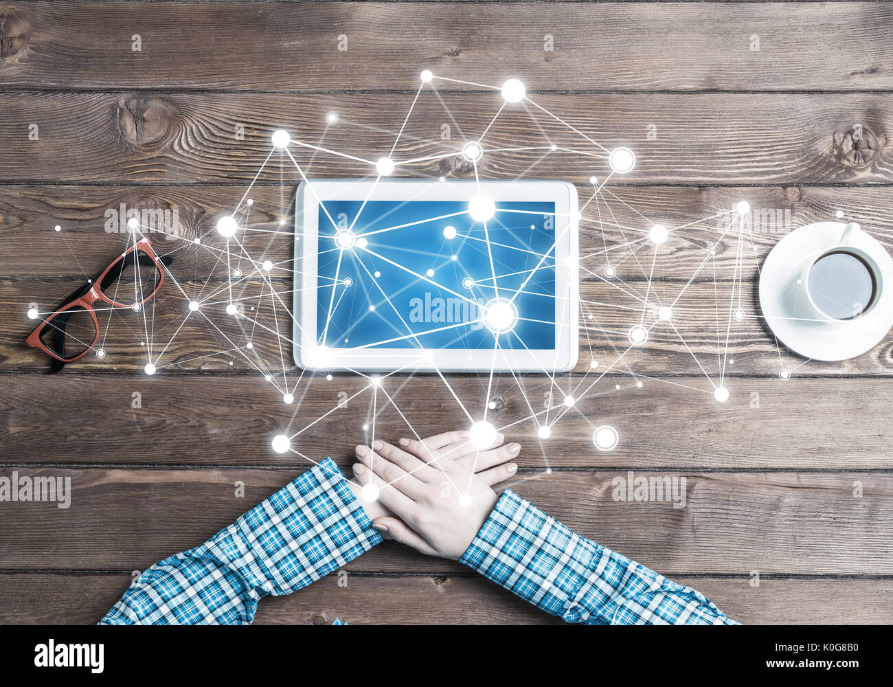 Concept of social communication and networking with social connection ...