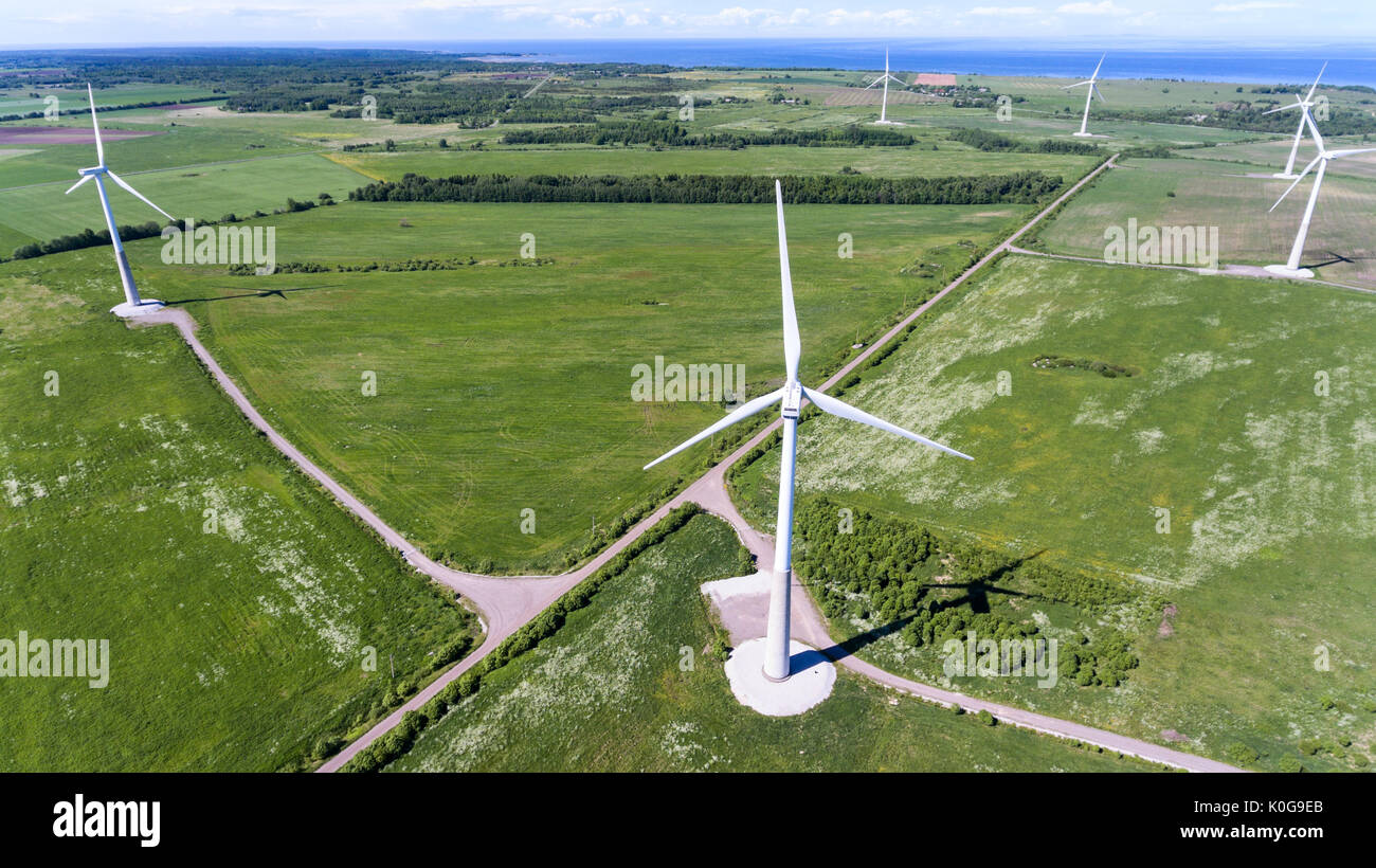 Roads on the ground for servicing the windmill park for electricity ...