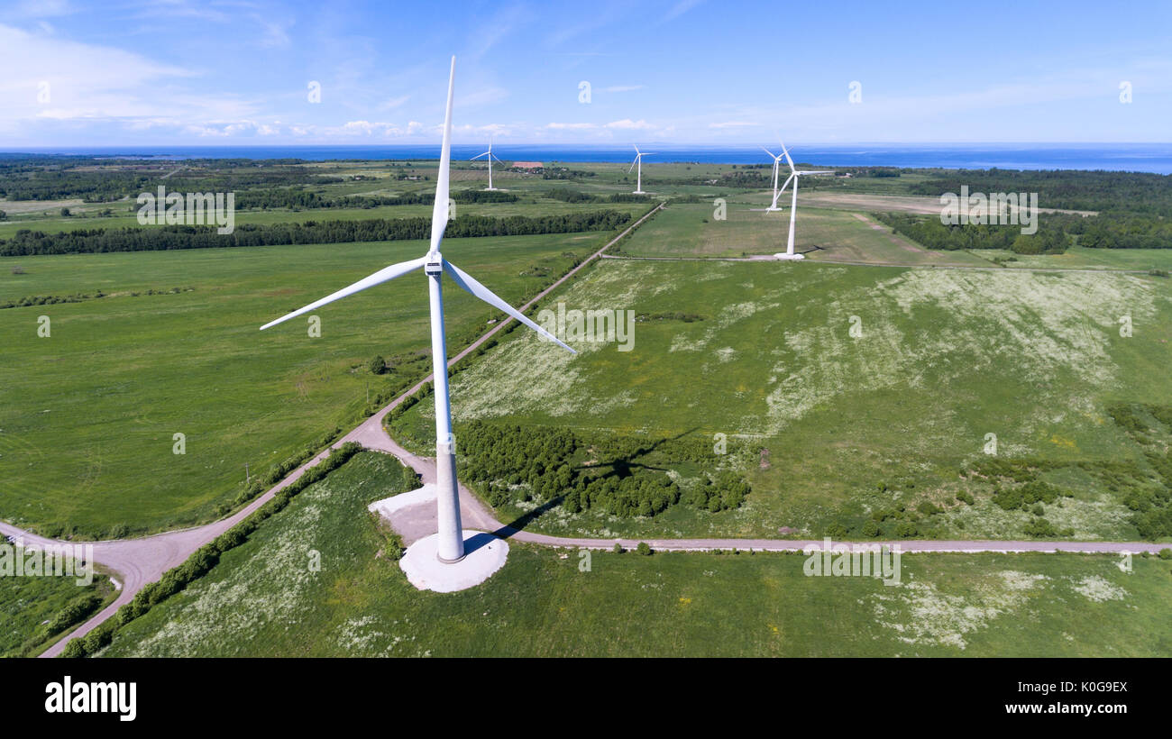 Onshore wind farm aerial hi-res stock photography and images - Alamy
