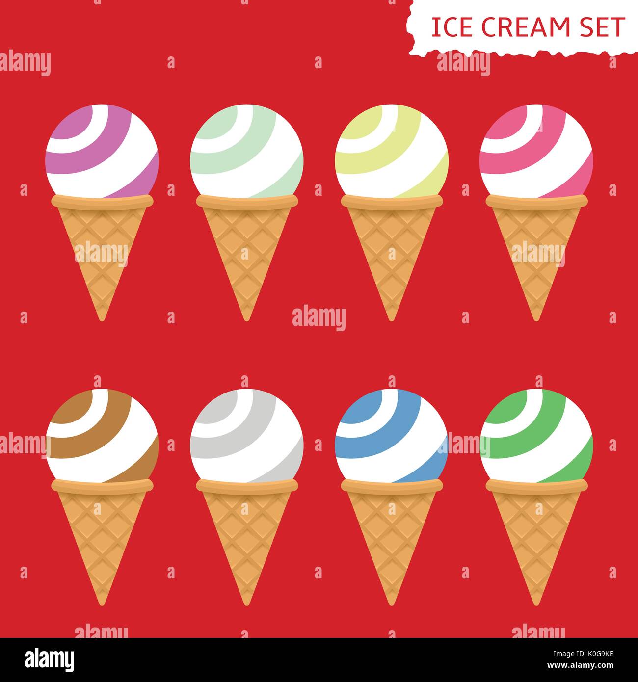 Red ice cream cone Stock Vector Images - Alamy