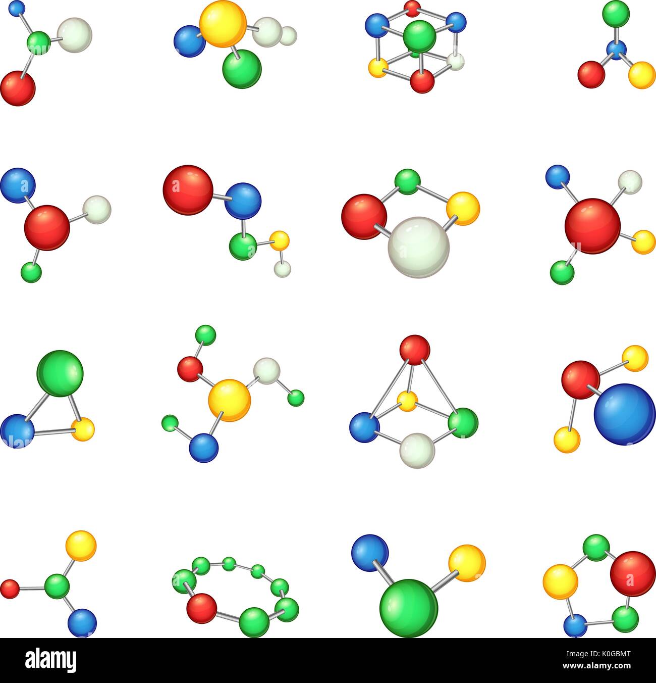 Molecule icons set, cartoon style Stock Vector Image & Art - Alamy