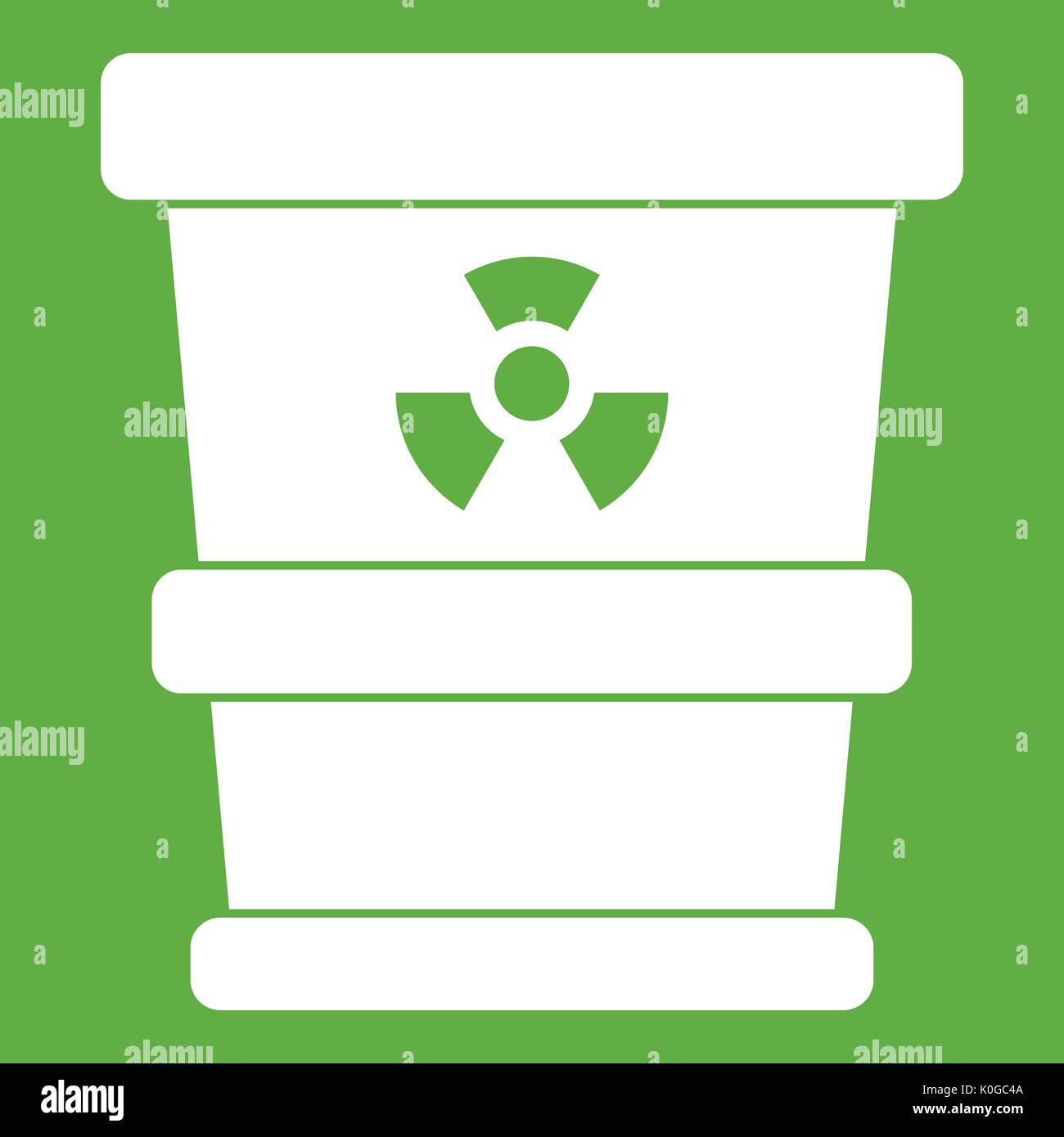 Trashcan containing radioactive waste icon green Stock Vector Image ...