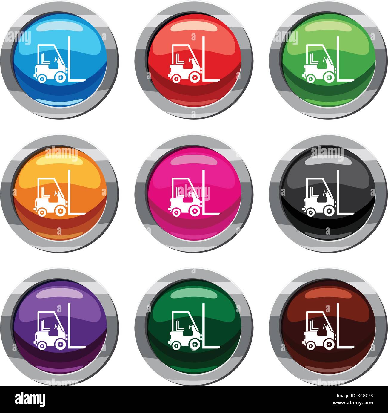 Stacker loader set 9 collection Stock Vector Image & Art - Alamy