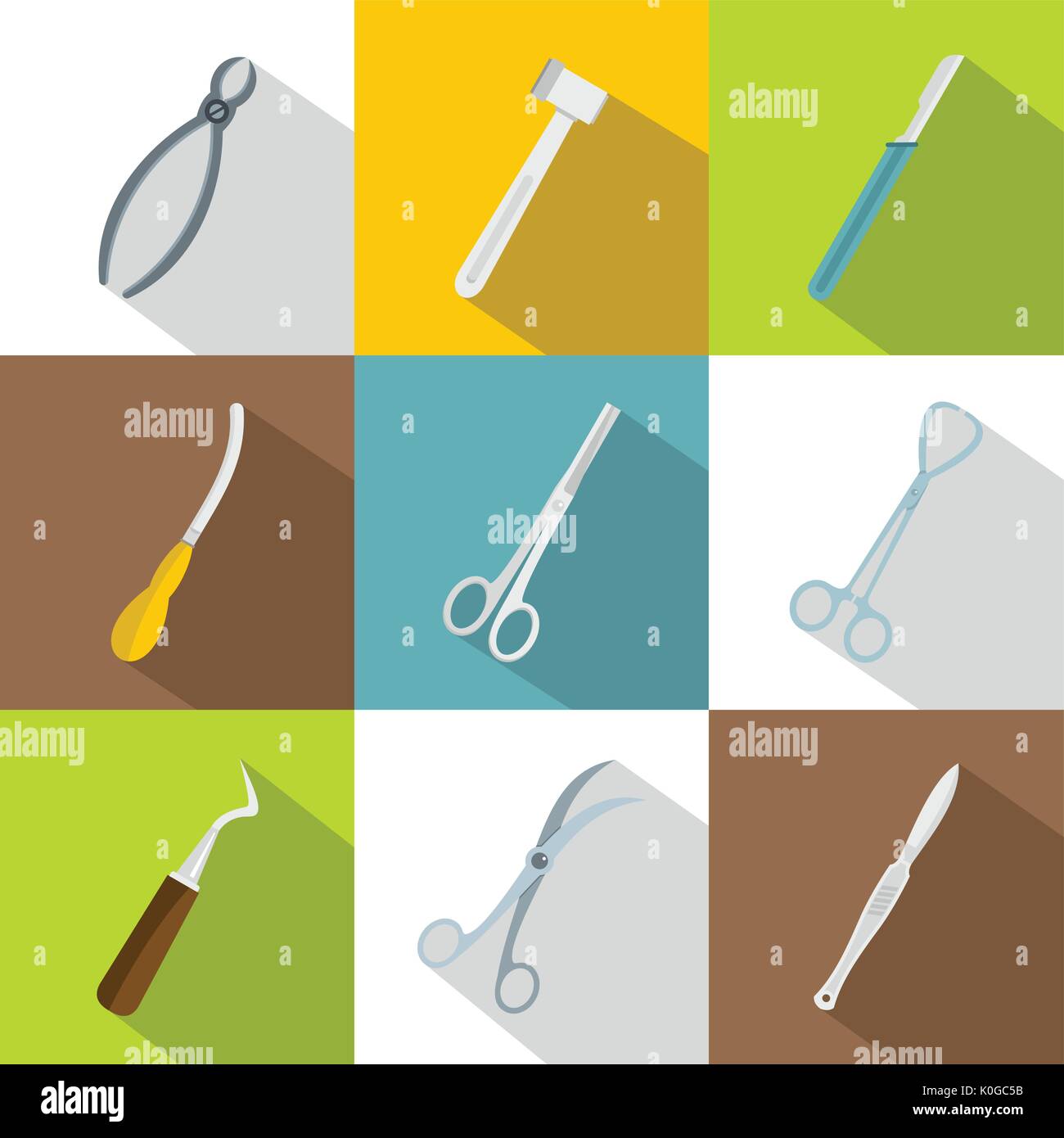 Surgical tools icons set, flat style Stock Vector Image & Art - Alamy