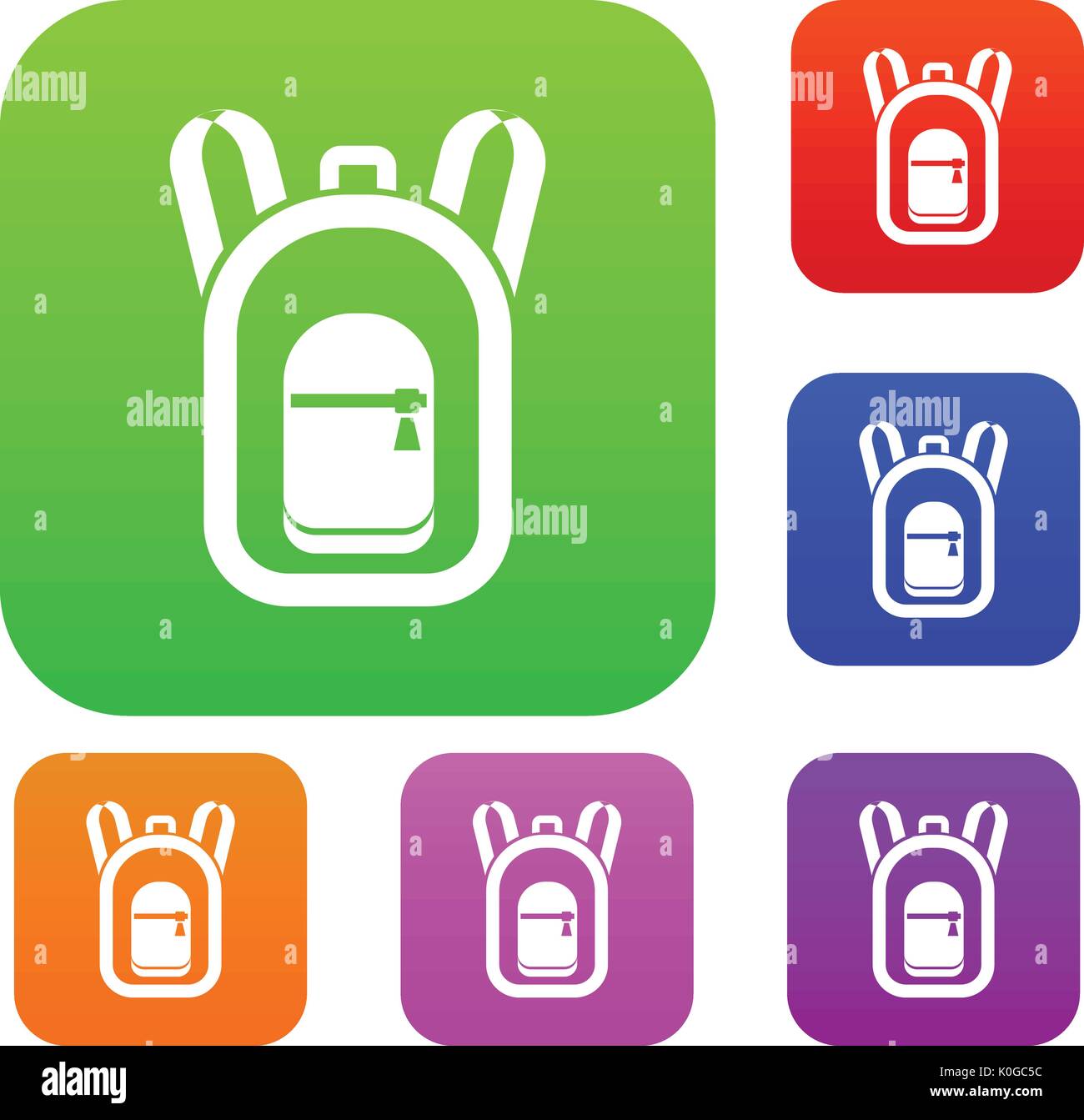 Big red backpack Stock Vector Images - Alamy