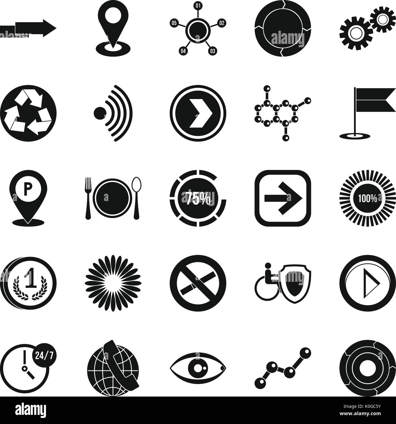 Indicator icons set, simple style Stock Vector Image & Art - Alamy