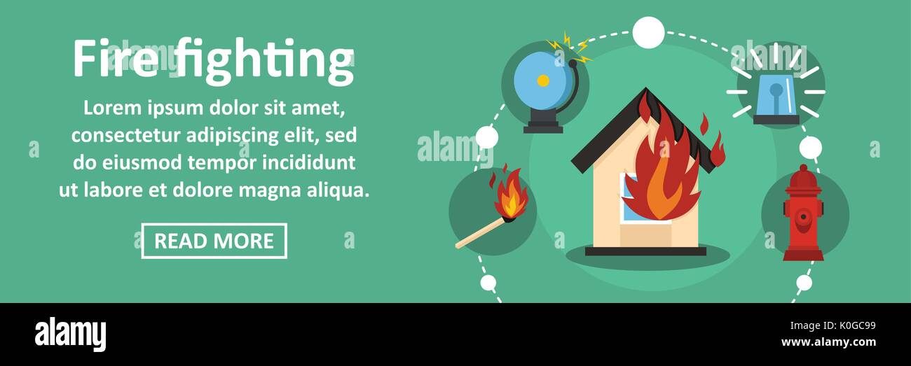 Fire fighting banner horizontal concept Stock Vector Image & Art - Alamy