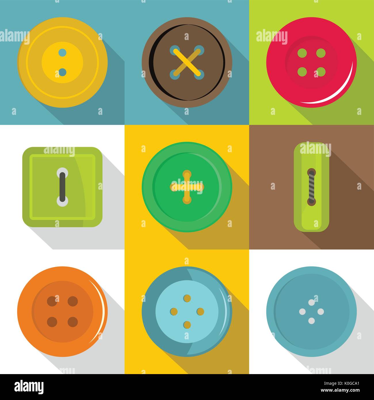 Different button icons set, flat style Stock Vector Image & Art - Alamy