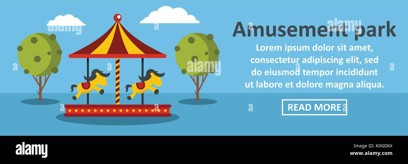 Amusement park banner horizontal concept Stock Vector Image & Art - Alamy