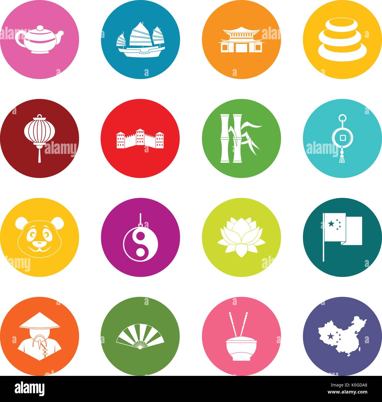 China travel symbols icons many colors set Stock Vector Image & Art - Alamy