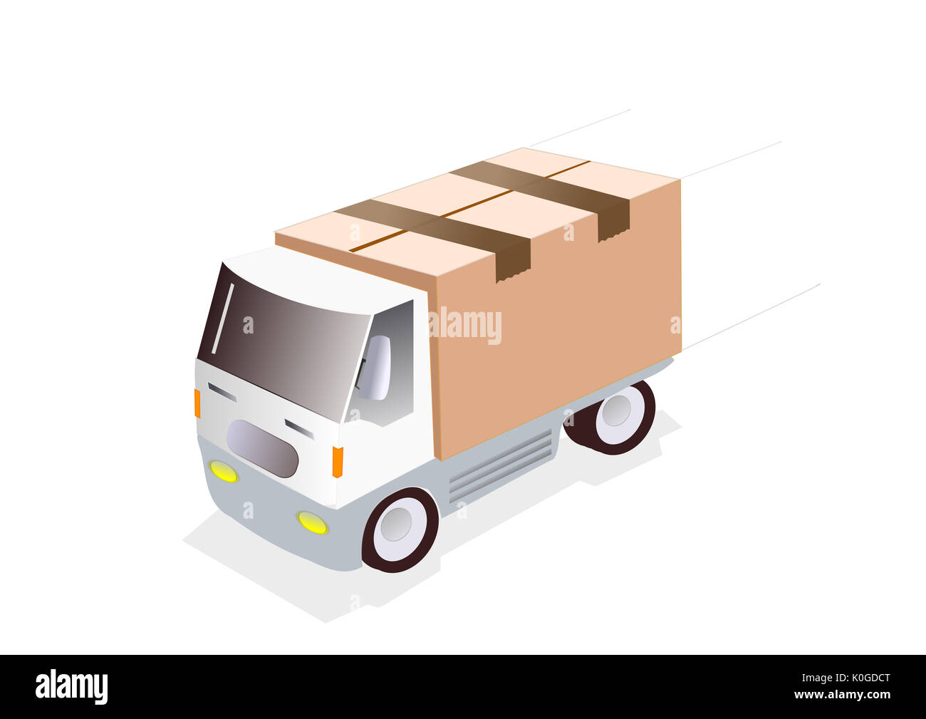 Cartoon illustration shipping truck on hi-res stock photography and ...