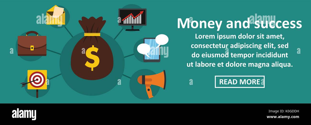 Money and success banner horizontal concept Stock Vector Image & Art ...