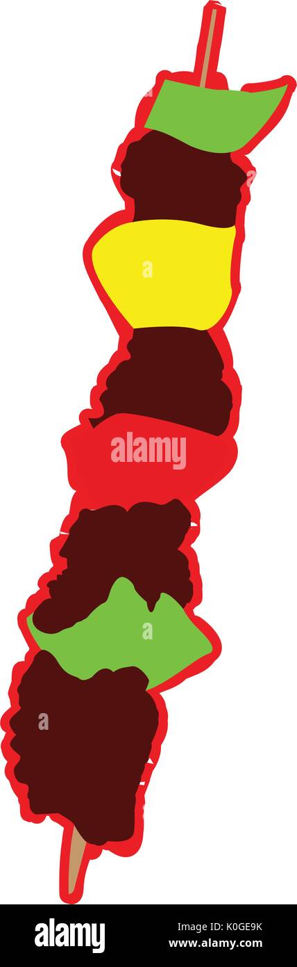 Skewer pork Stock Vector Images - Alamy