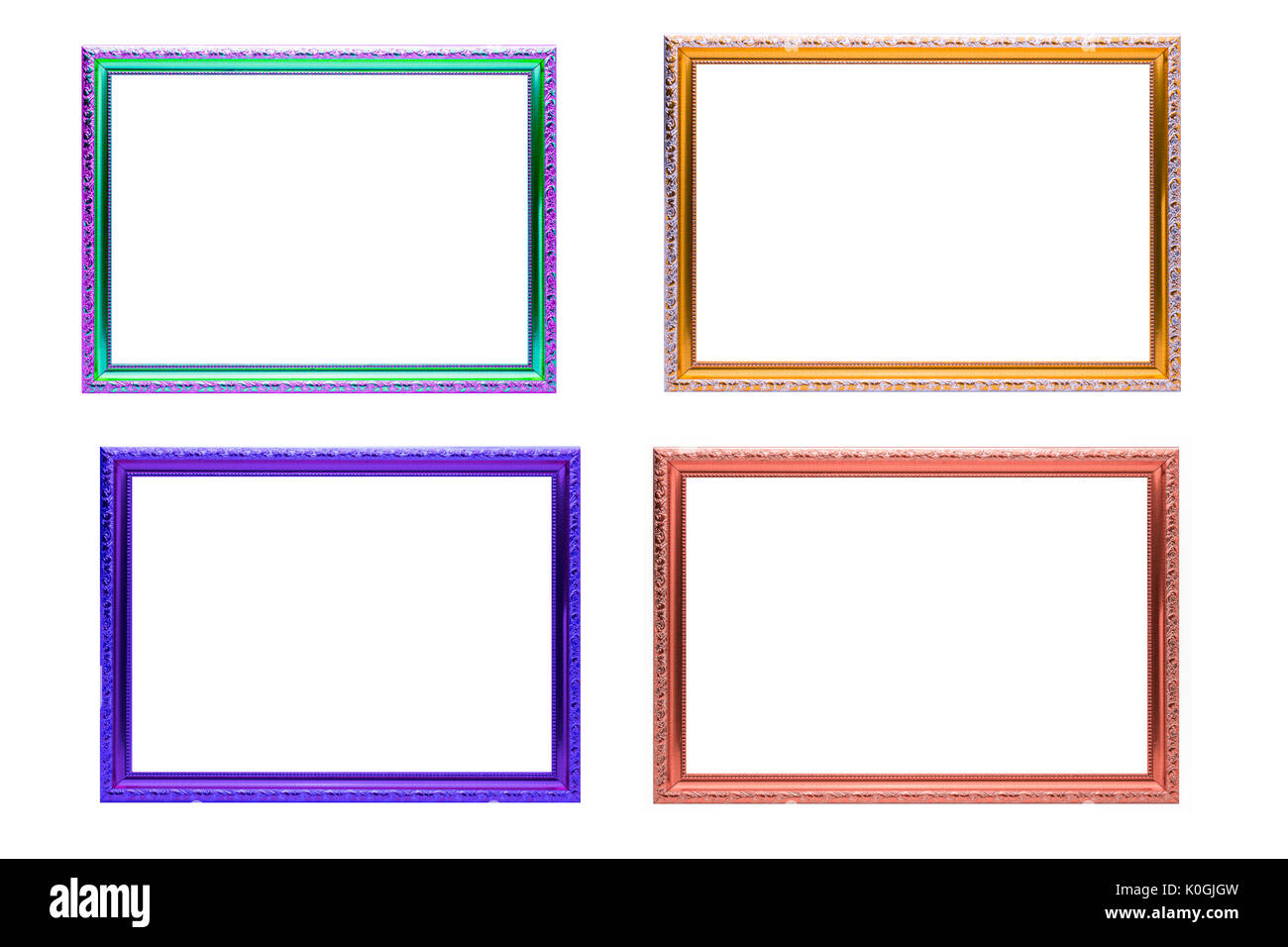 Set of colorful frames vintage style isolated on white background Stock ...