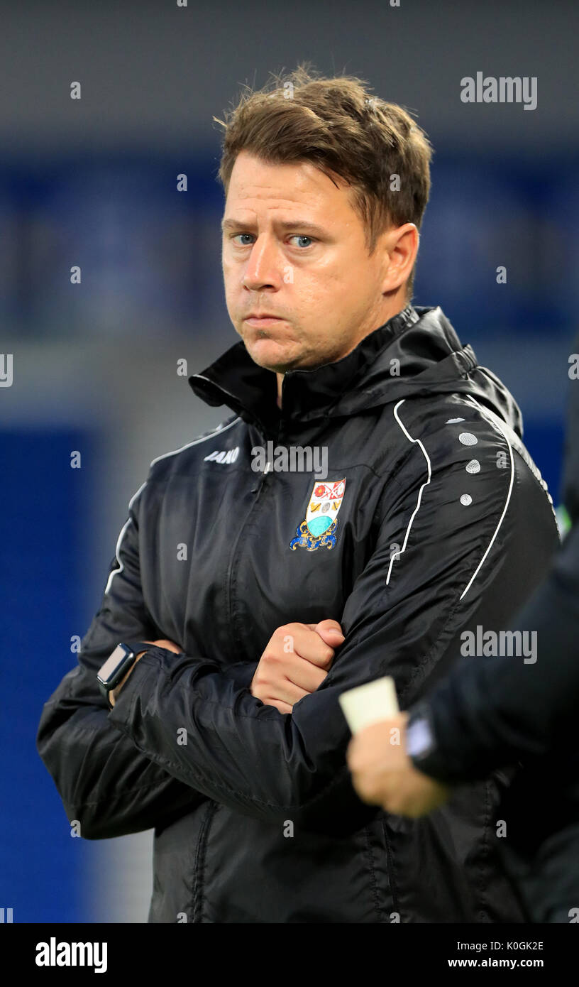Barnet Manager Rossi Eames during the Carabao Cup, Second Round match ...